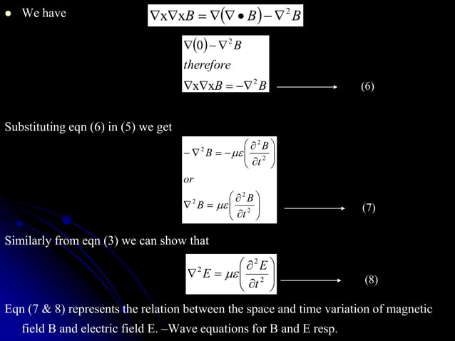 electromagnetic wave equation | PPT | Physics | Science