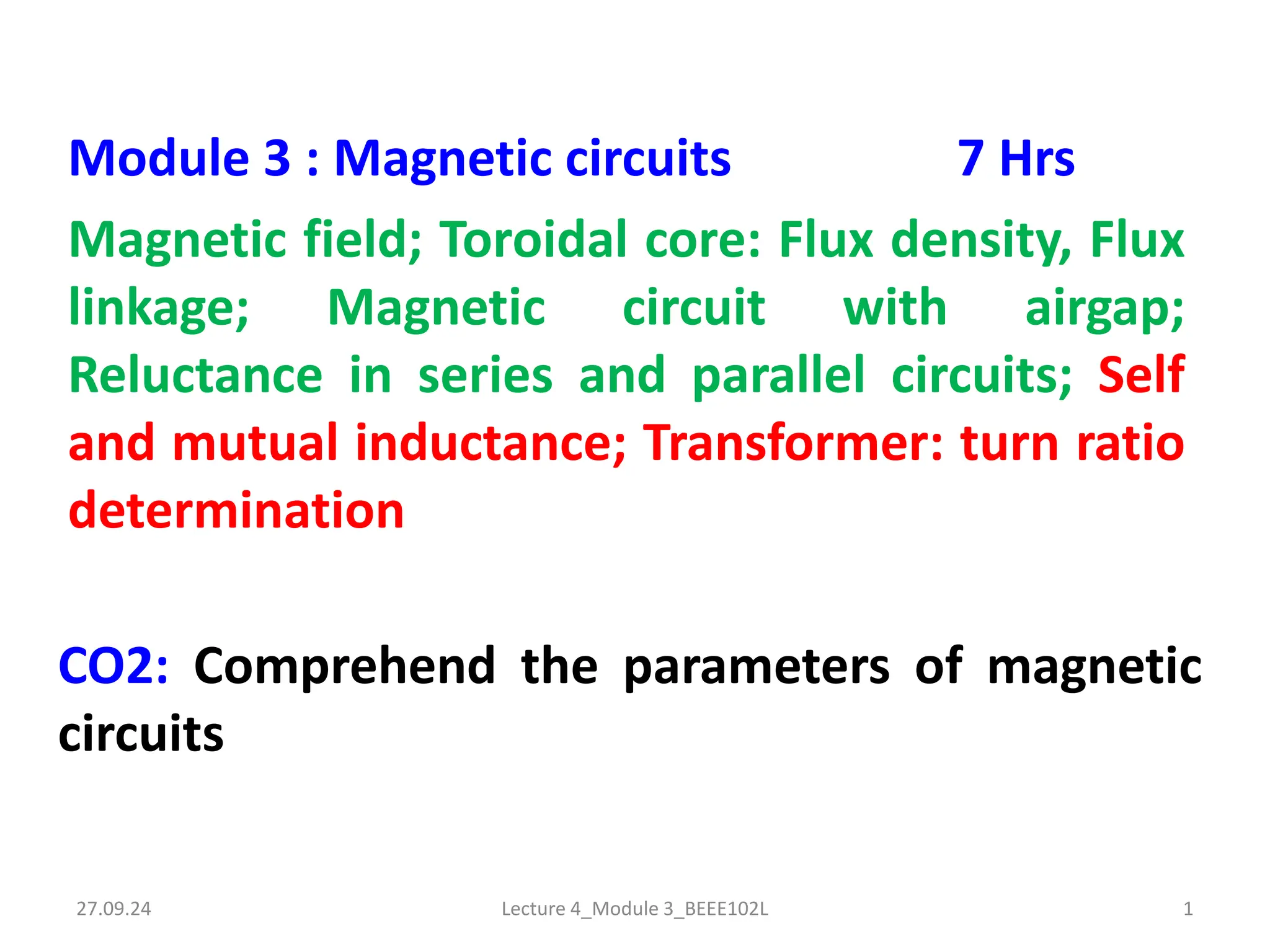 BEEE COupled Circuits and magnetic circuits | PDF