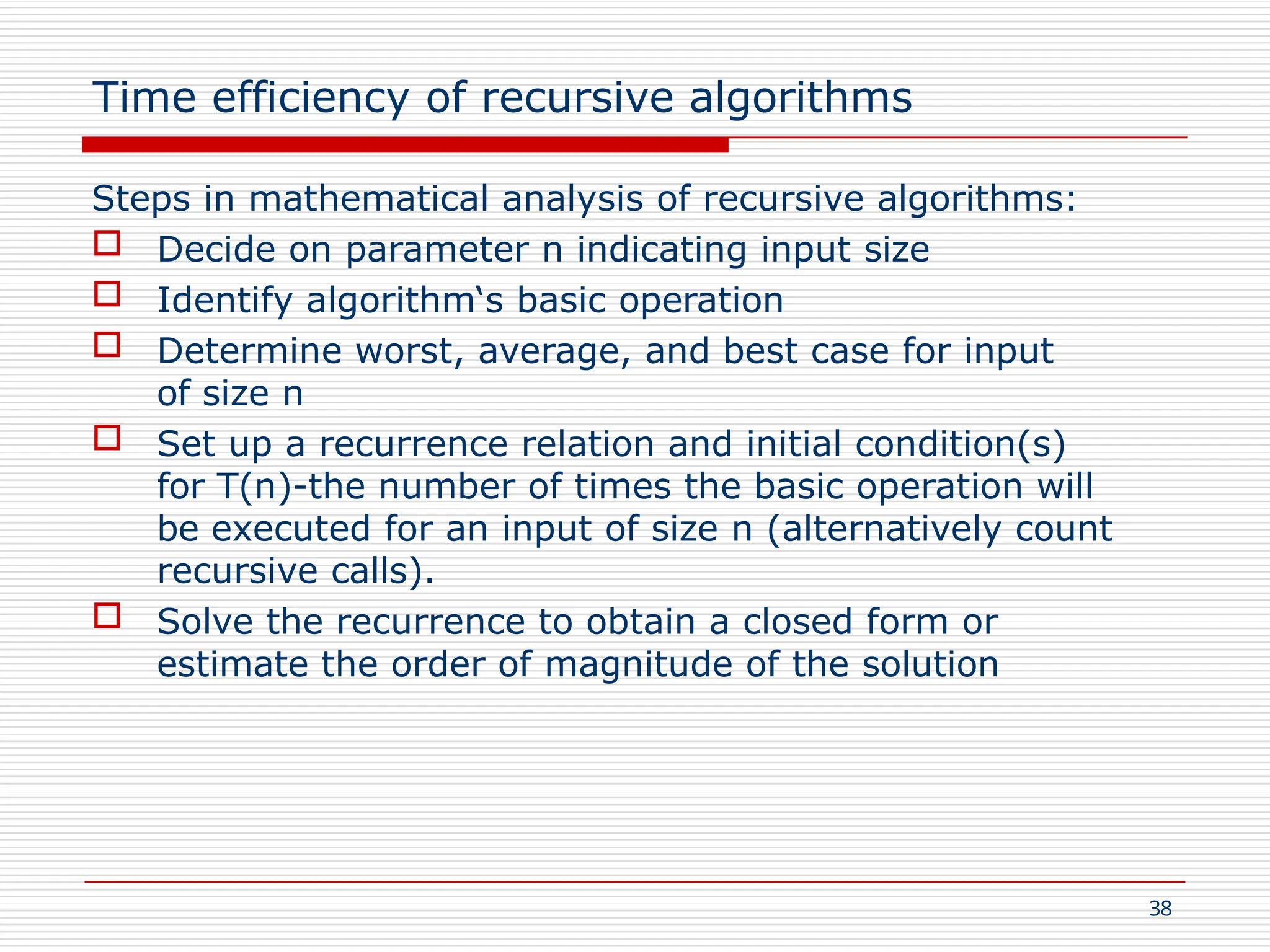 DSA-Mathematical analysis and Recursive Algorithm Analysis | PPTX