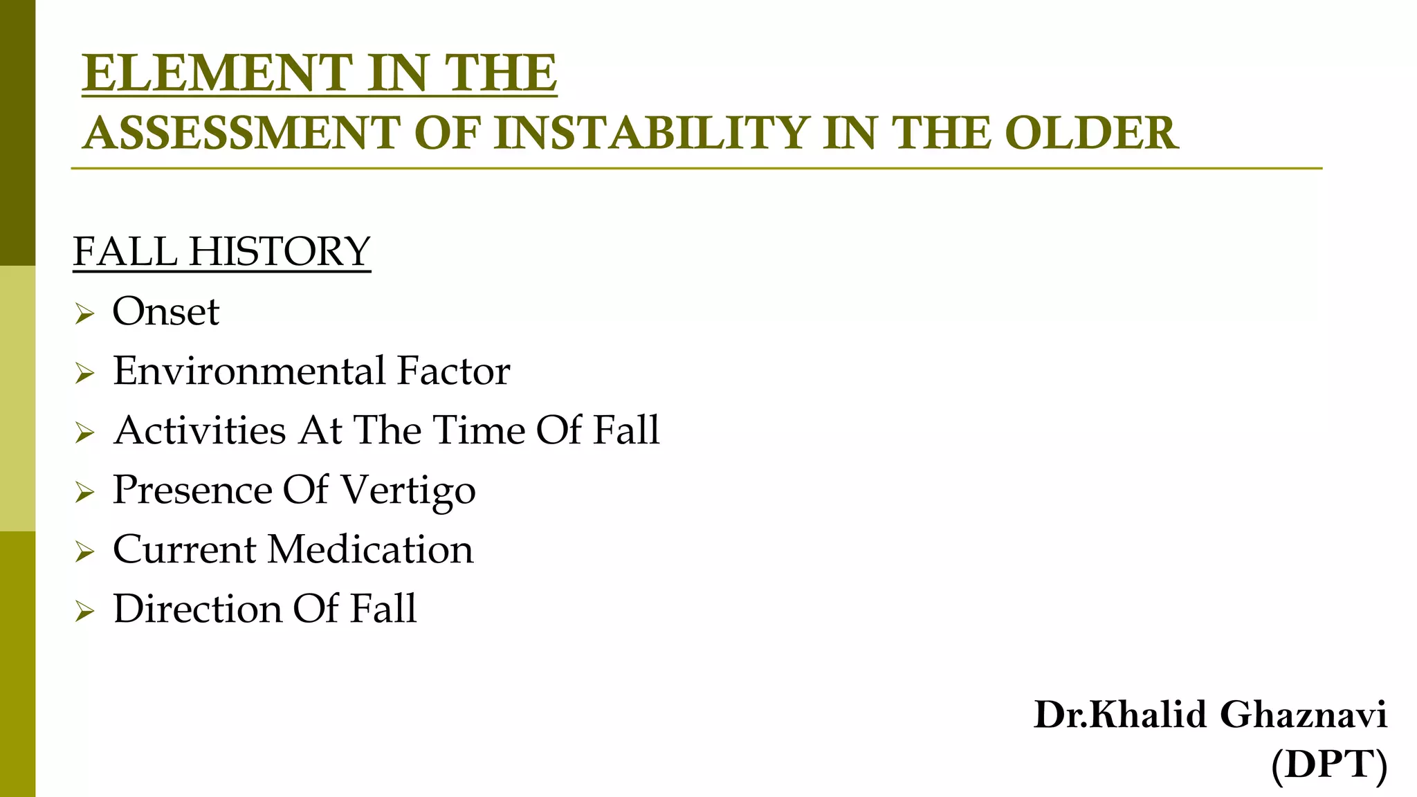 Falls and Preventive Measure of Fall in Elderly | PDF