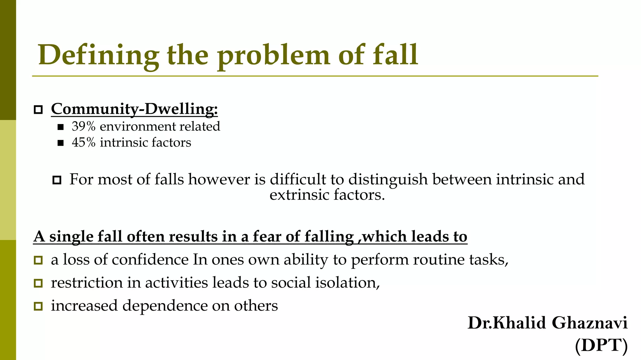 Falls and Preventive Measure of Fall in Elderly | PDF