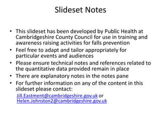 Falls prevention slideset for training use - March 2016 | PPT