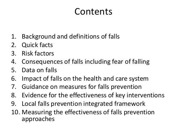 Falls prevention slideset for training use - March 2016