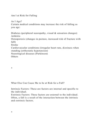 Falls Risk Reduction And PreventionPhysical th.docx