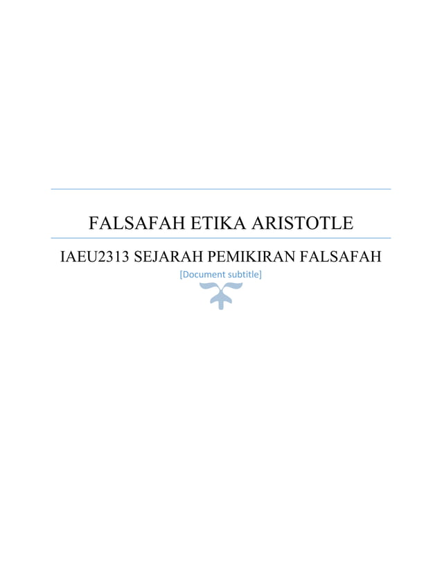 FALSAFAH ETIKA ARISTOTLE | PDF