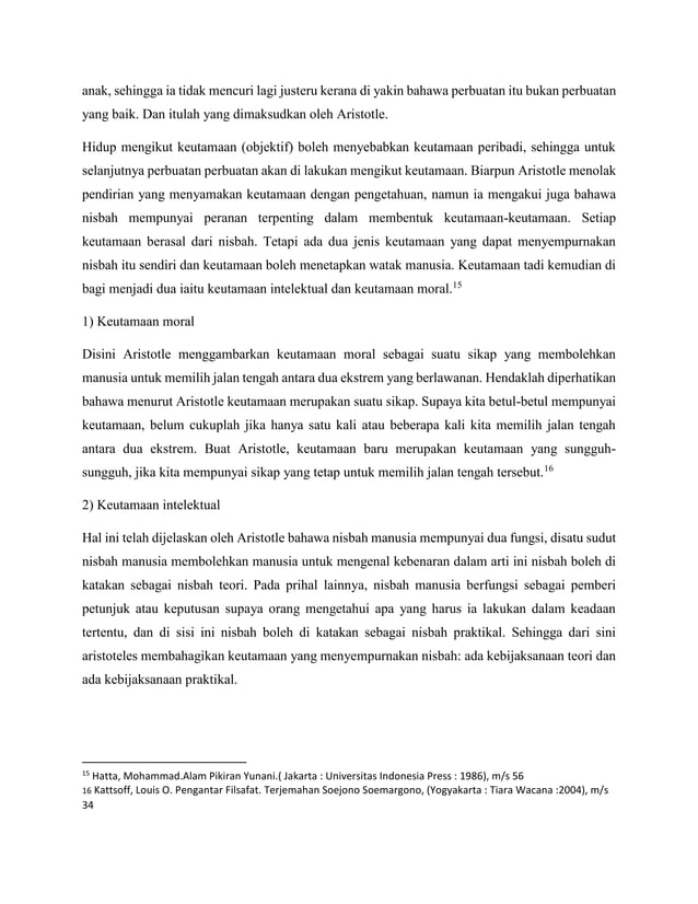 FALSAFAH ETIKA ARISTOTLE | PDF