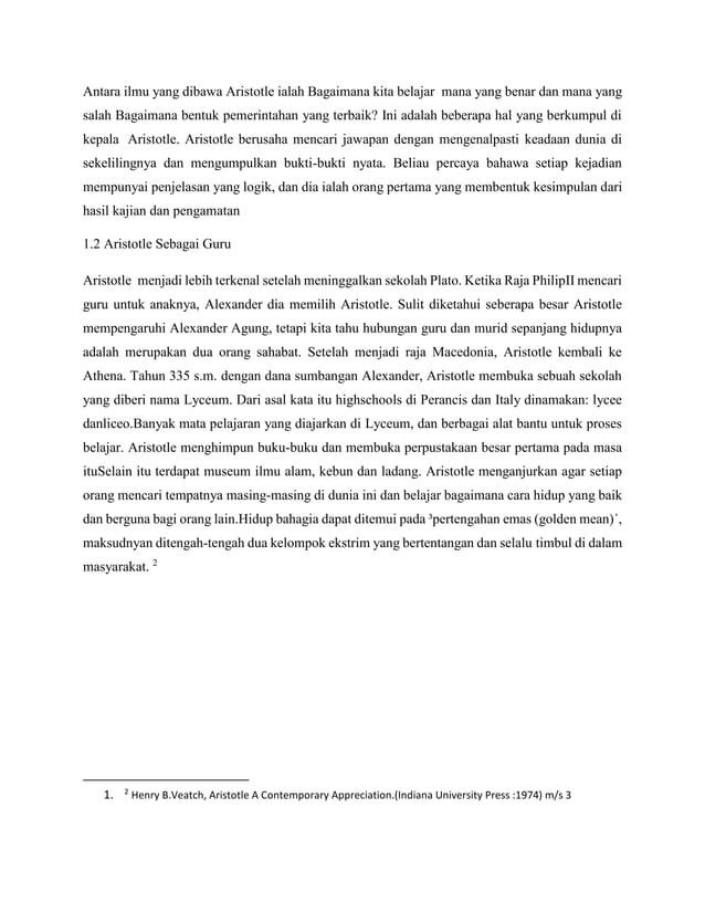 FALSAFAH ETIKA ARISTOTLE | PDF