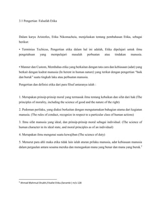 FALSAFAH ETIKA ARISTOTLE | PDF