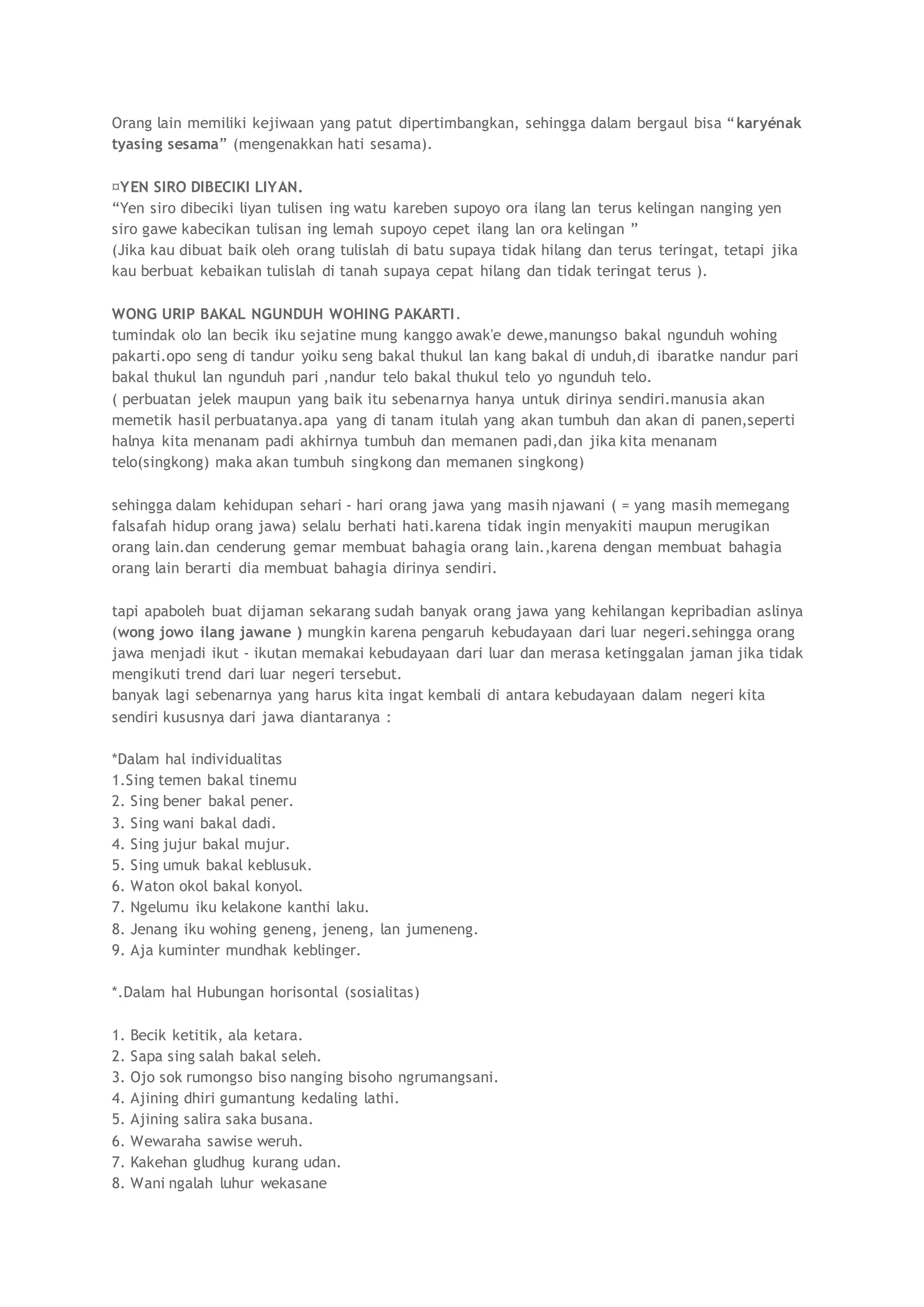 Falsafah hidup orang jawa | PDF