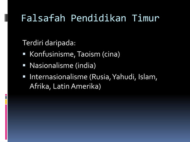 Falsafah pendidikan islam dan timur | PPTX