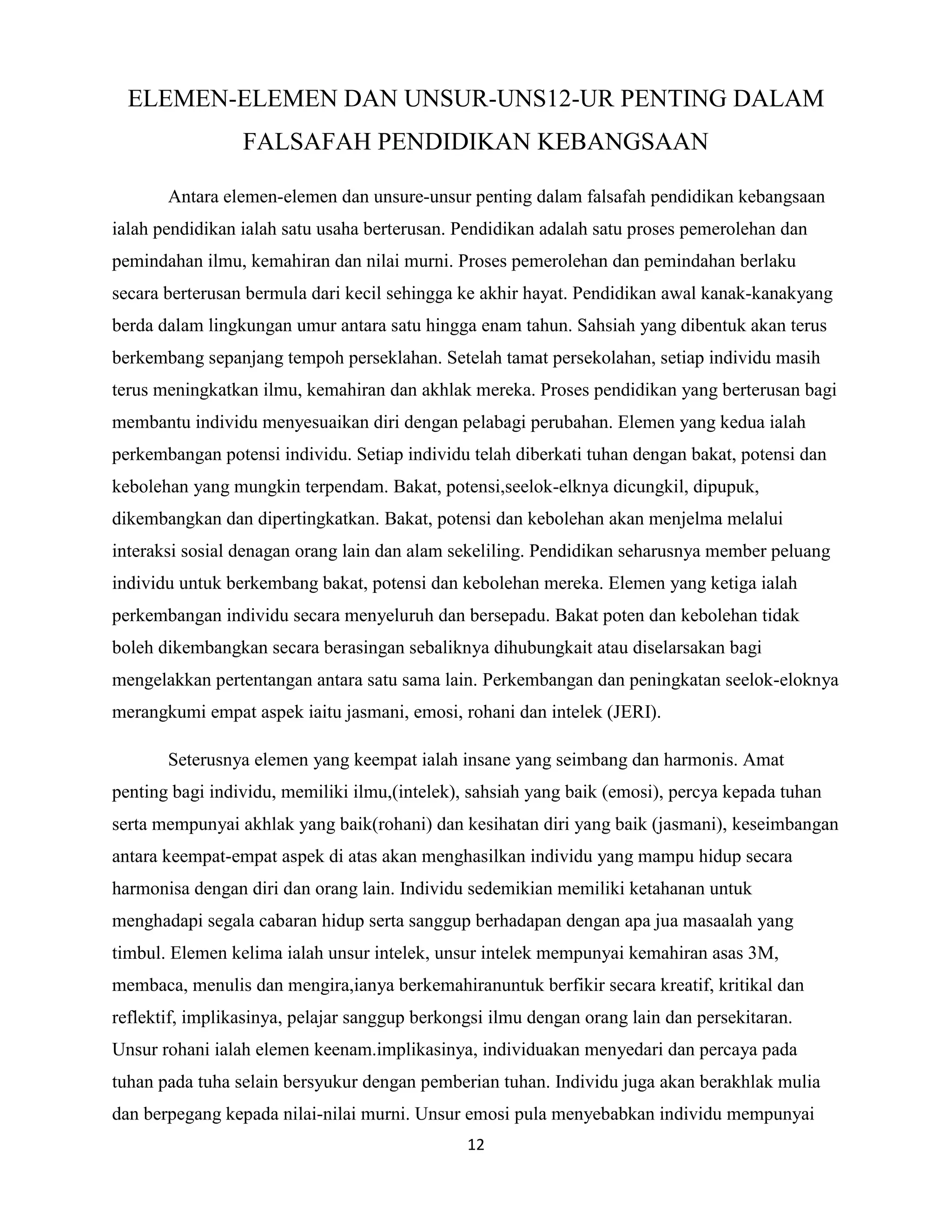 Falsafah pendidikan kebangsaan | DOCX