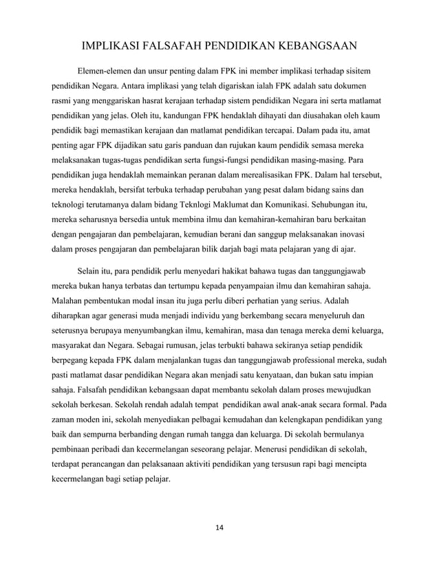 Falsafah pendidikan kebangsaan | DOCX