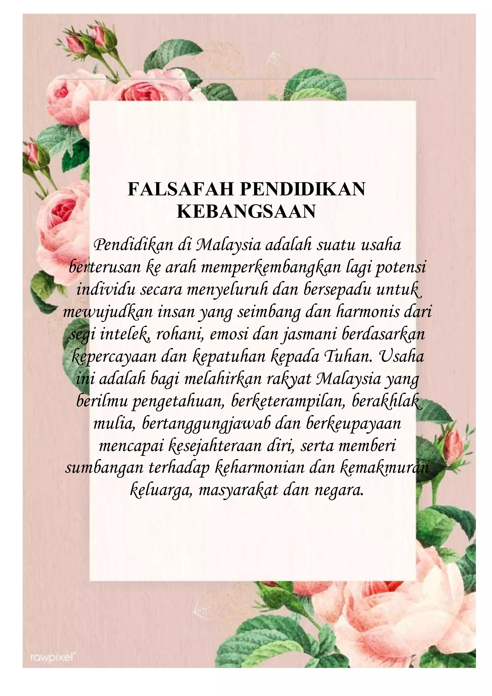 Falsafah Pendidikan Negara | DOCX