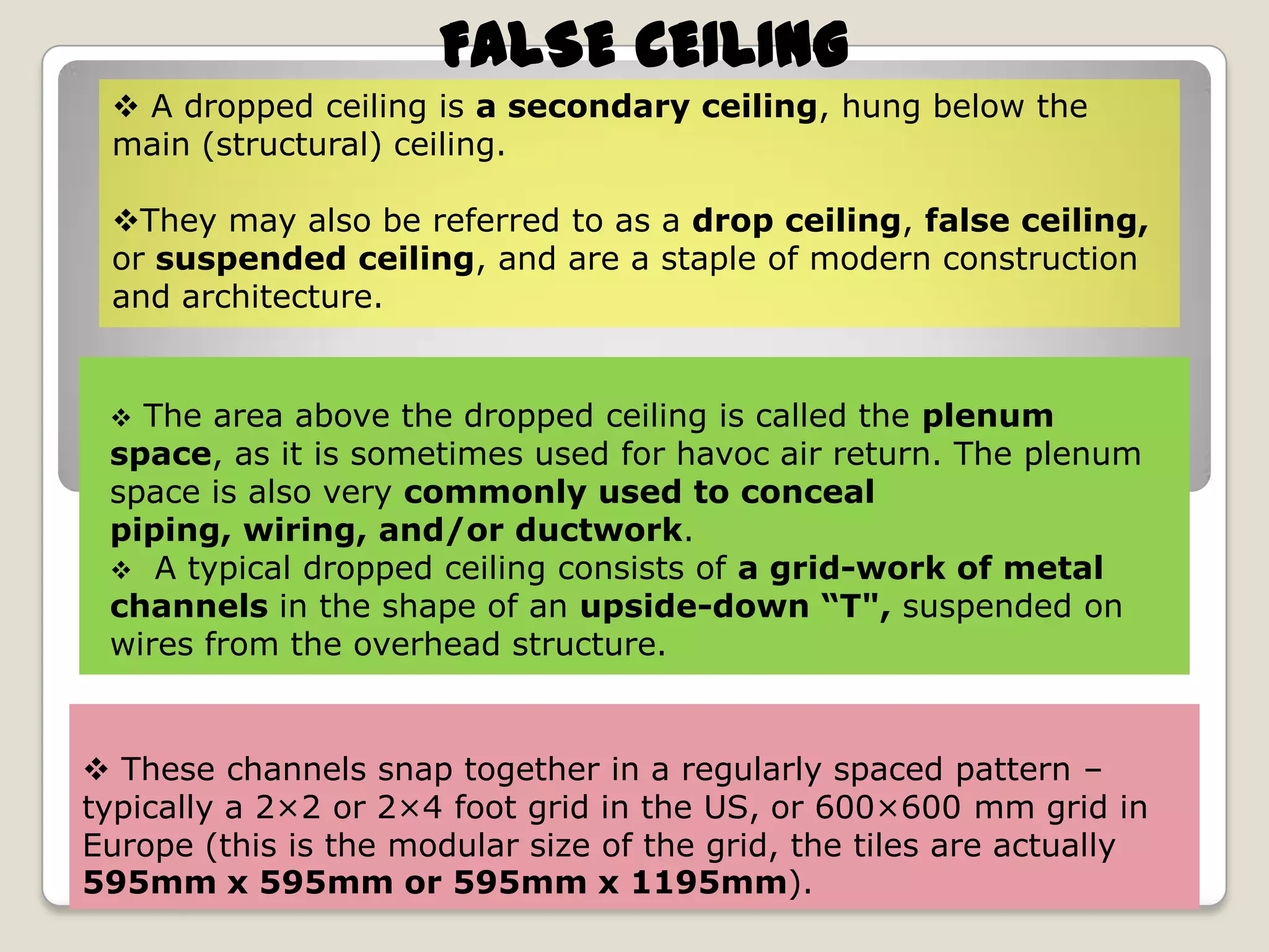 False ceiling 6th sem | PPSX