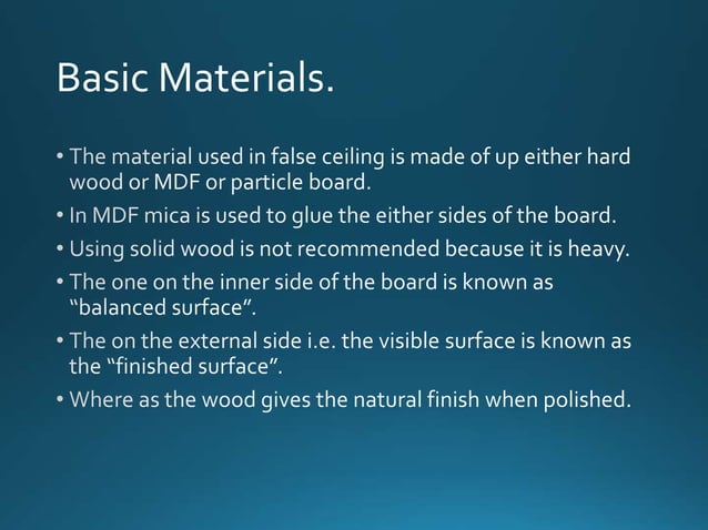 False ceiling materials | PPTX | Woodworking | Arts and Crafts
