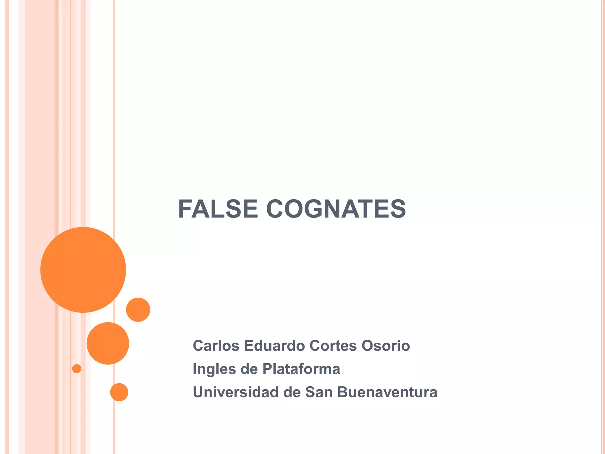 False cognates | PPT