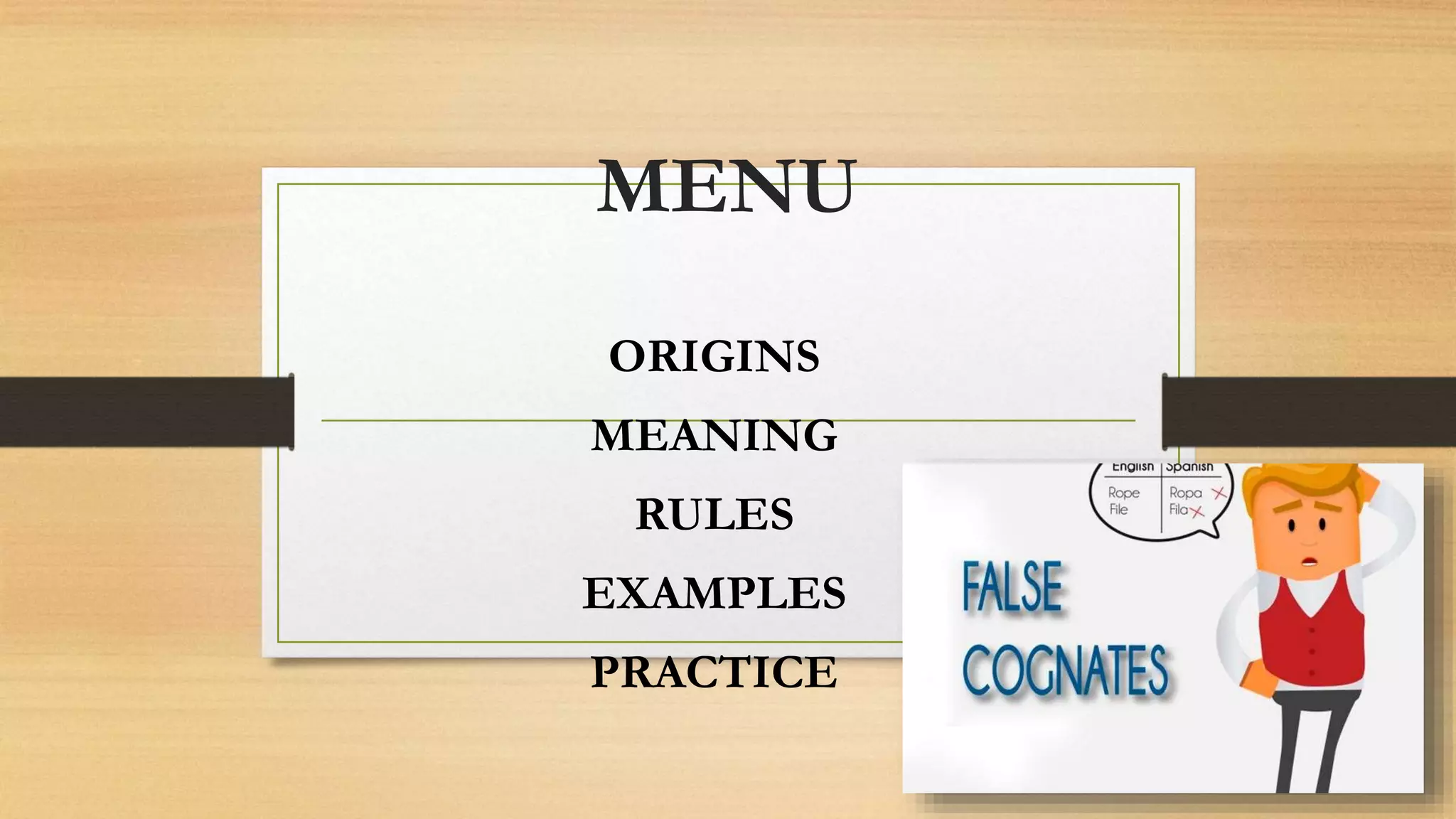 False cognates | PPT