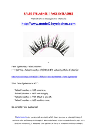 False Eyelashes | Fake Eyelashes | DOC