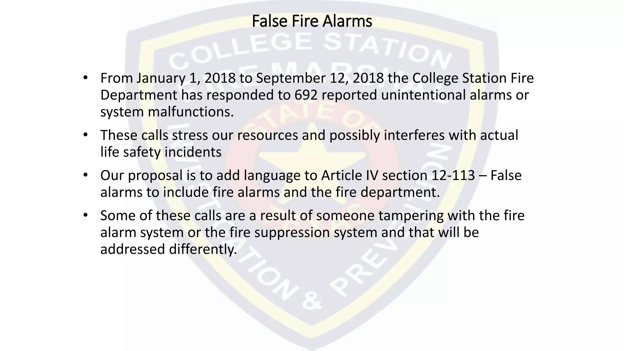 False Fire Alarms | PPTX