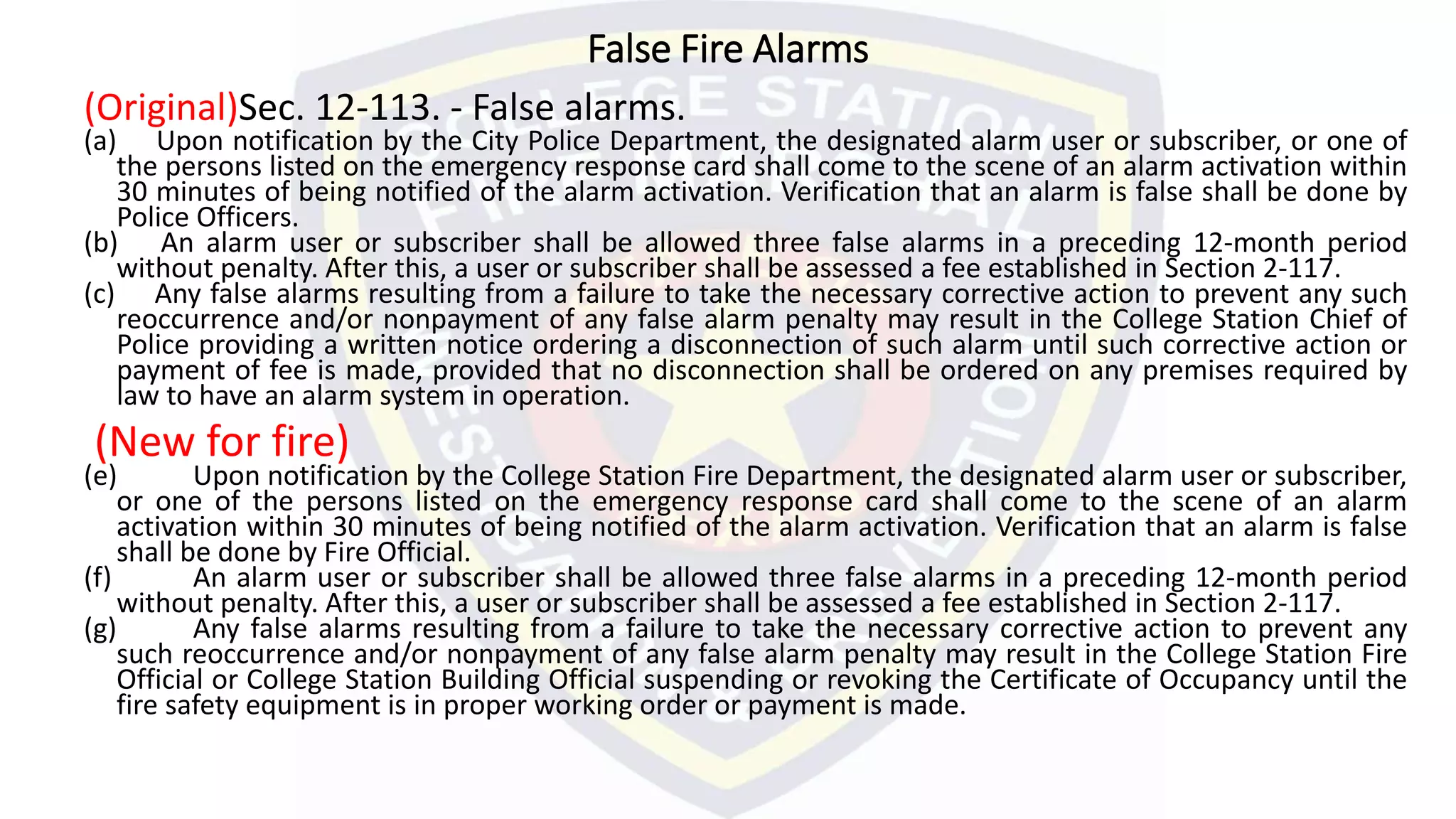 False Fire Alarms | PPTX