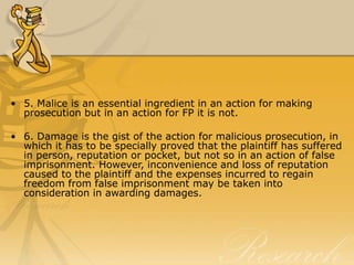 False Imprisonment and Malicious Prosecution.ppt