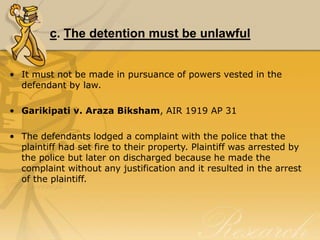 False Imprisonment and Malicious Prosecution.ppt
