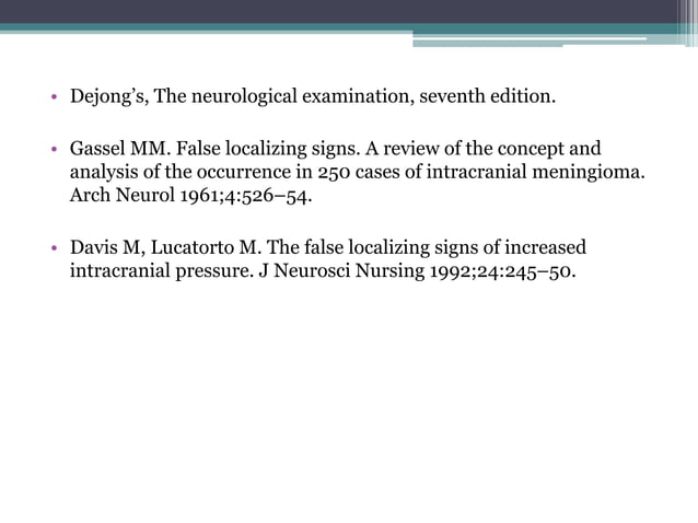 False localising signs : a major examination finding | PPT | Death ...