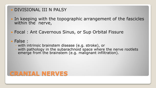 False Localising Signs In Neurology.pptx | Brain and Nervous System ...