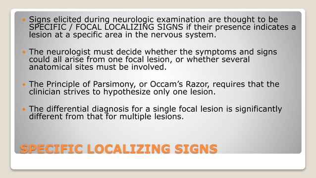 False Localising Signs In Neurology.pptx | Brain and Nervous System ...