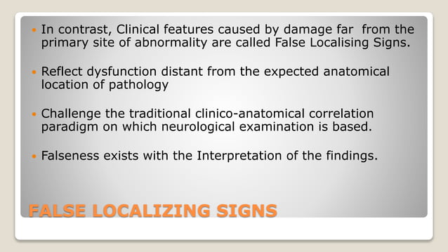False Localising Signs In Neurology.pptx