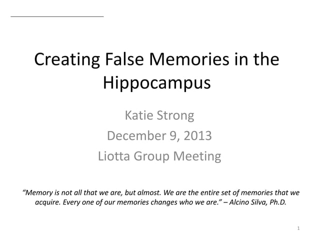False memories | PPTX | Brain and Nervous System Disorders | Diseases ...