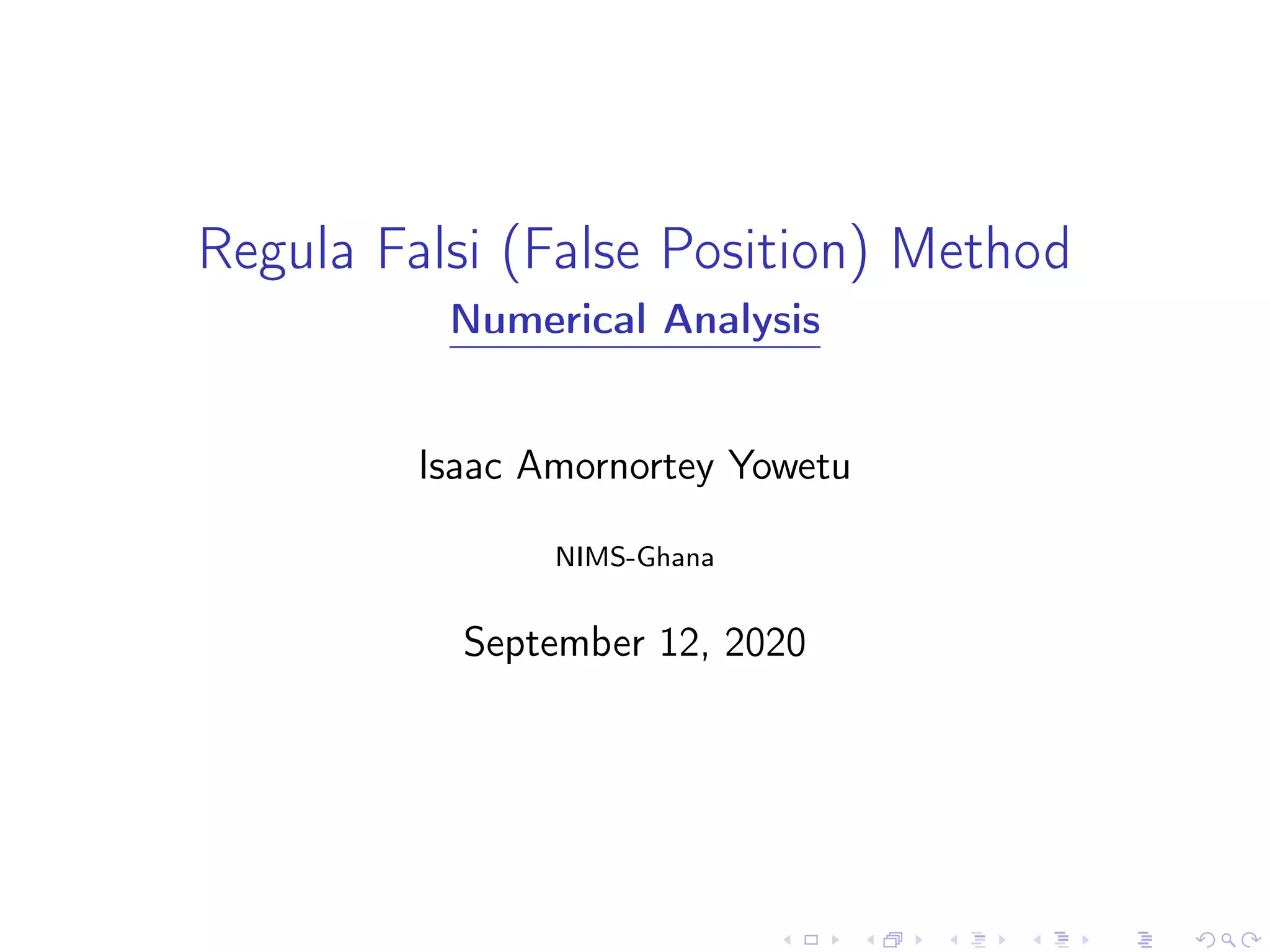 Regula Falsi (False position) Method | PDF