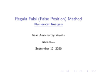 Regula Falsi (False position) Method | PDF