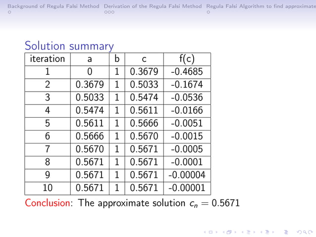 Regula Falsi (False position) Method | PPT Regula Falsi (False position) Method | PPT