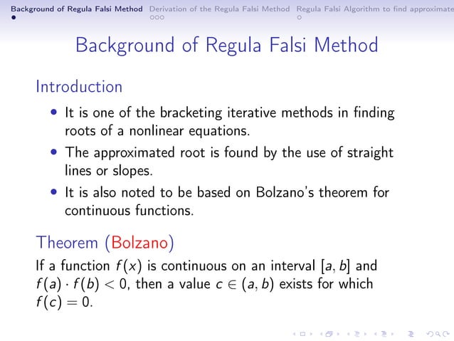 Regula Falsi (False position) Method | PDF