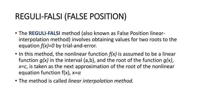 False Position Method.pptx | Physics | Science