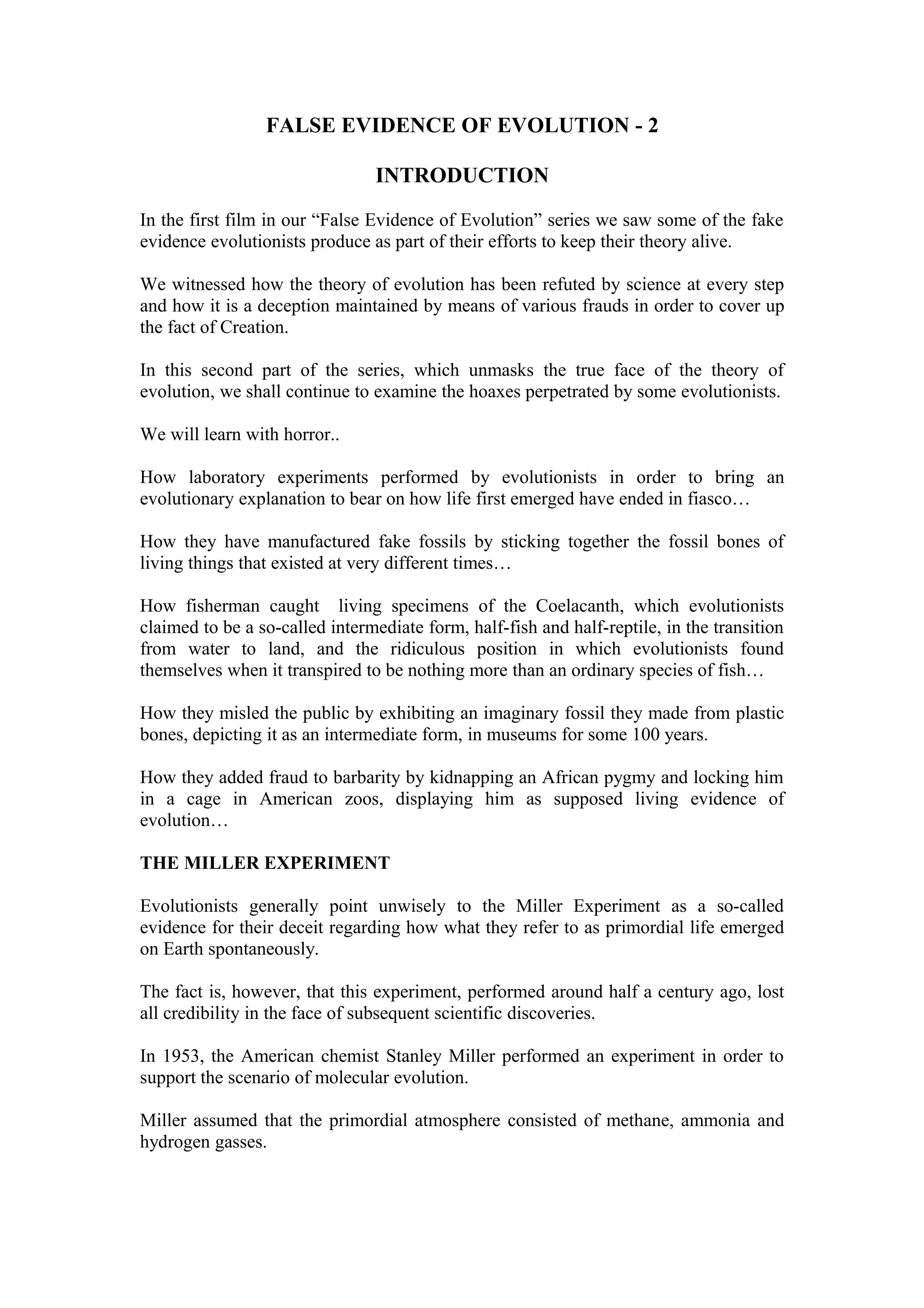 False proofs of evolution. 2. english | DOC