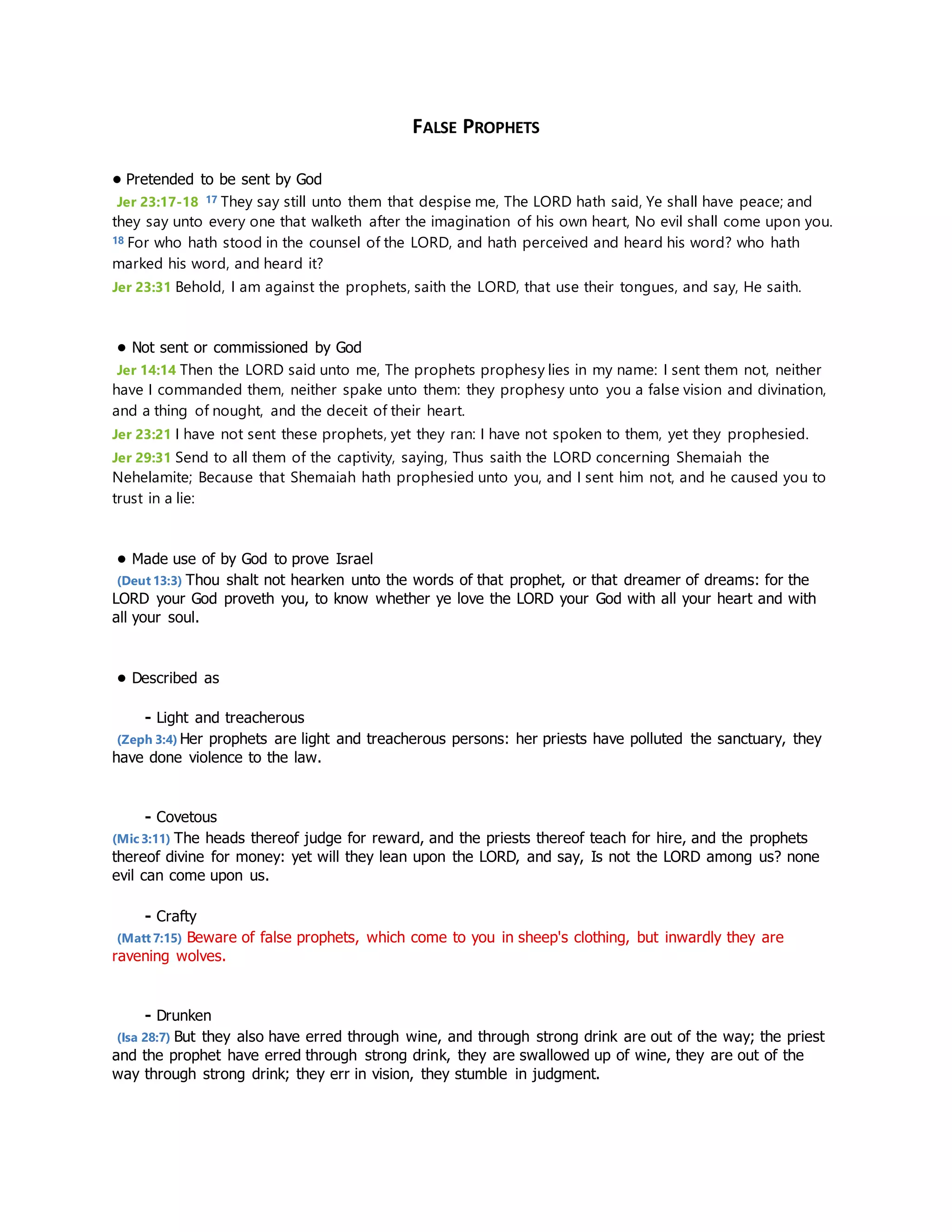 False prophets | DOCX