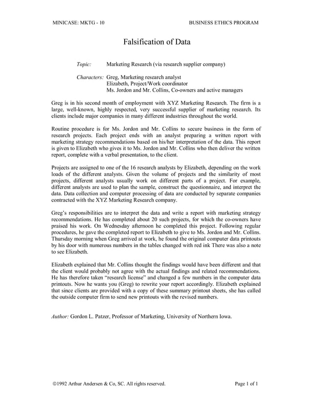 Falsification of data | PDF