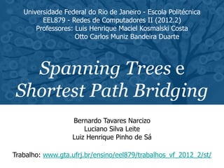 Spanning Trees e Shortest Path Bridging | PPT