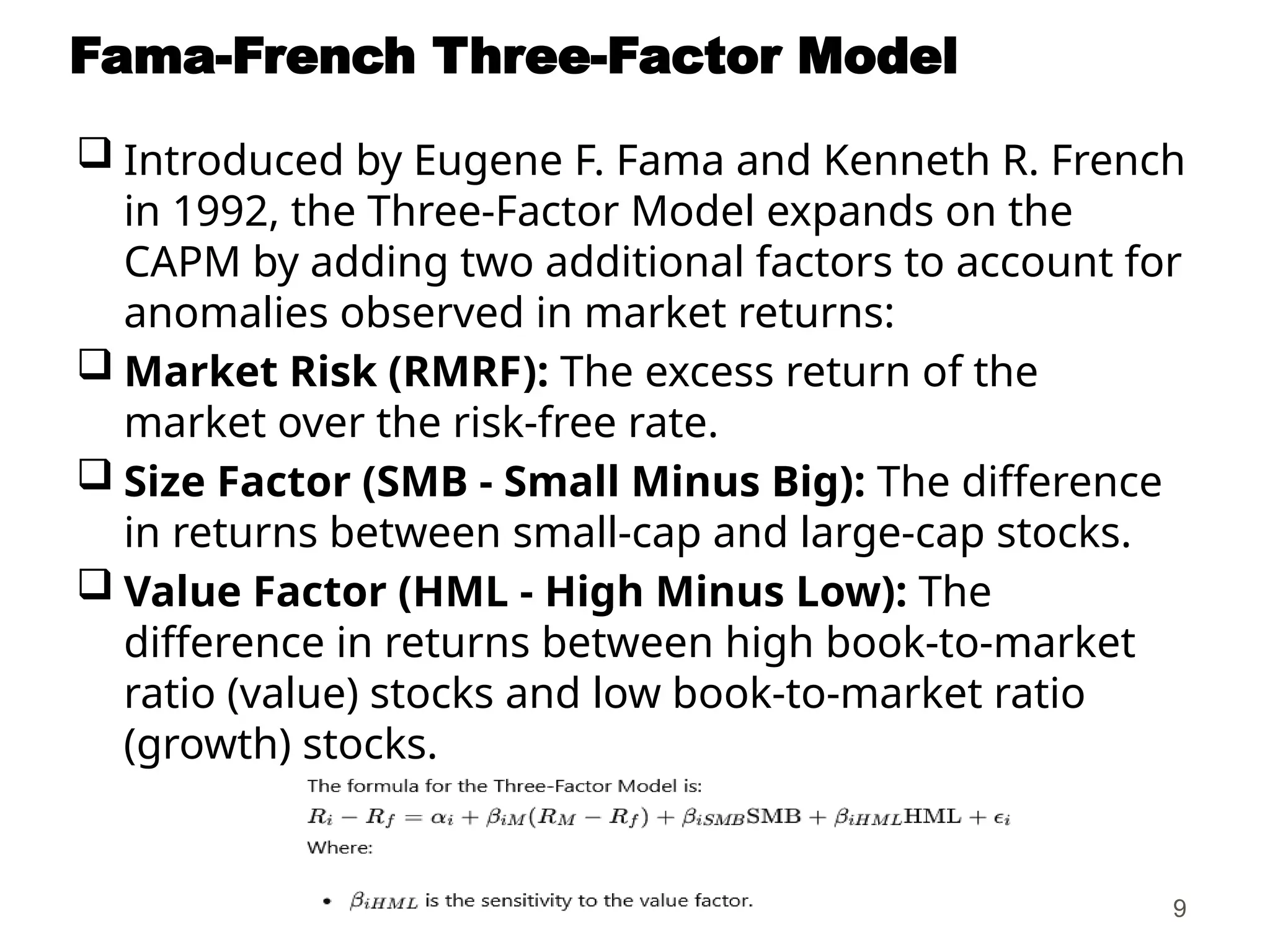 fama-and-french models and performance j | PPTX
