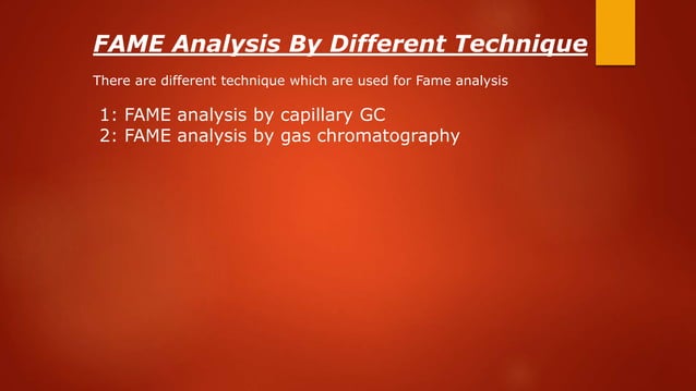 Fame analysis techniques | PPTX | Chemistry | Science
