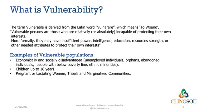 Vulnerable Population in Clinical Research | PPTX