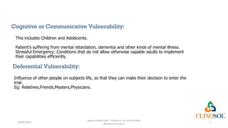 Vulnerable Population in Clinical Research | PPTX