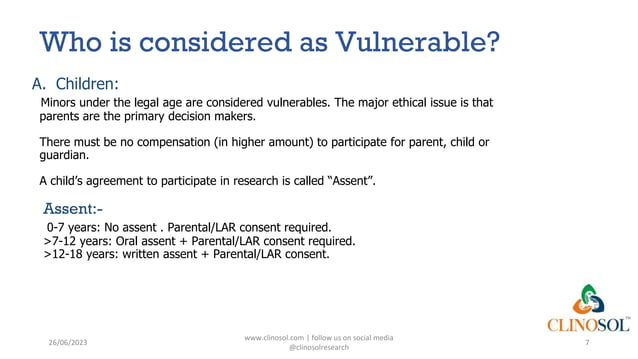 Vulnerable Population in Clinical Research | PPTX