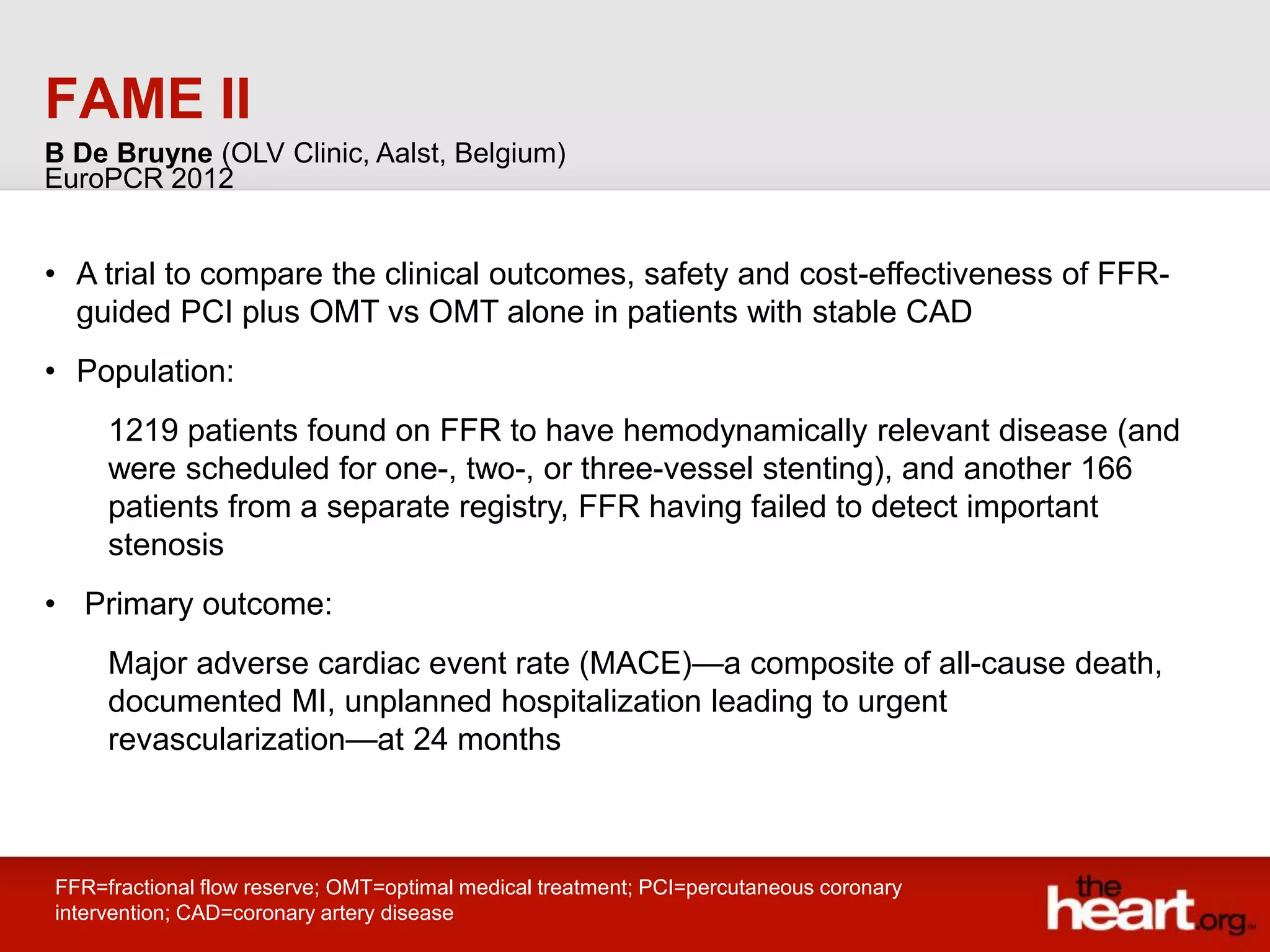FAME II trial - Summary & Trial | PDF