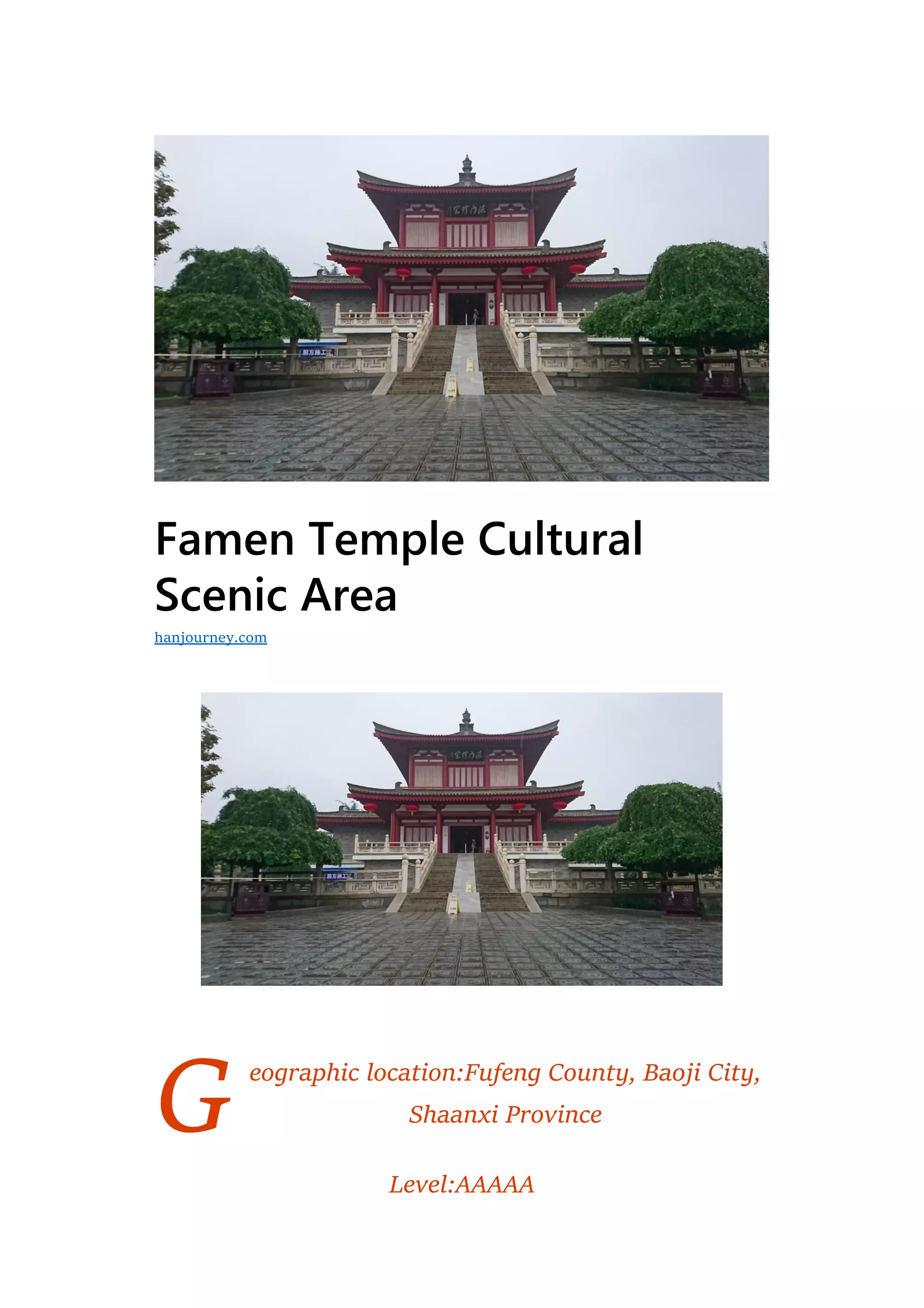 Famen temple cultural scenic area | PDF