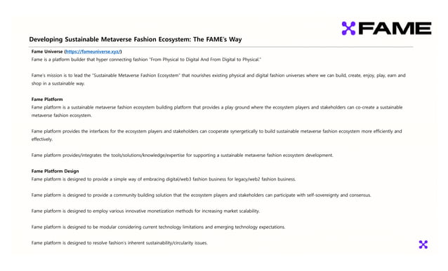 FAME Universe Introduction | PPT