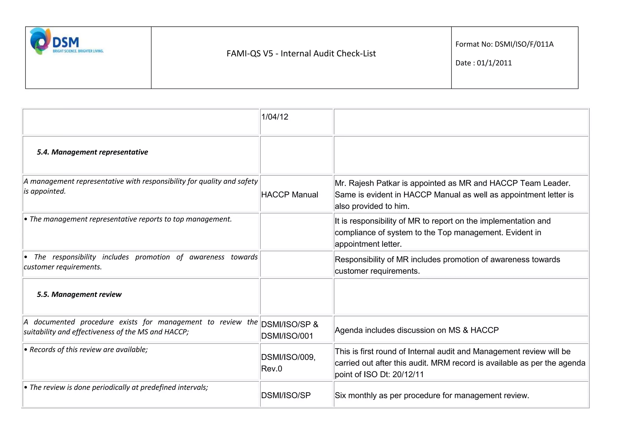 FAMI-QS Audit CHECKLIST.doc