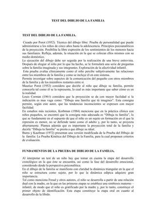 TEST DIBUJO DE LA FAMILIA | PDF